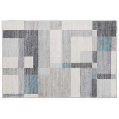 Grey & Blue Geo Block Washable Area Rug by Ashland® | Michaels