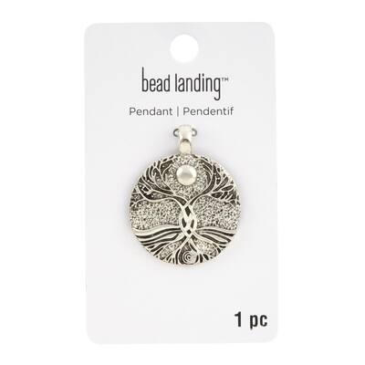 Rhodium Round Tree Roots Pendant by Bead Landing™ | Michaels