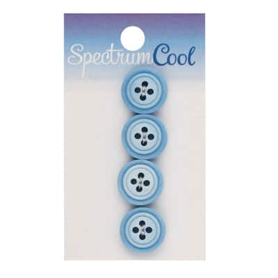 Spectrum Cool 5/8" Blue 4-Hole Buttons, 4ct. | Michaels