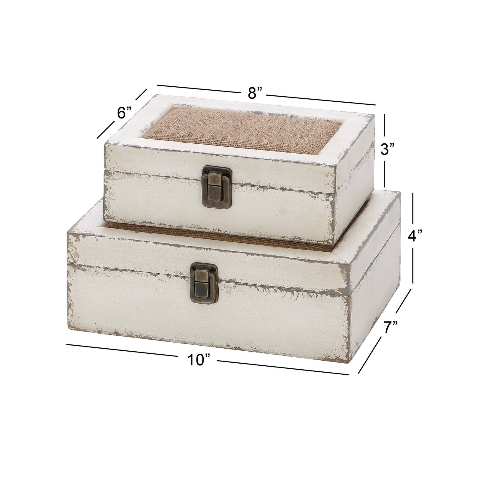 White Wood Farmhouse Box Set, 8" & 10" | Michaels