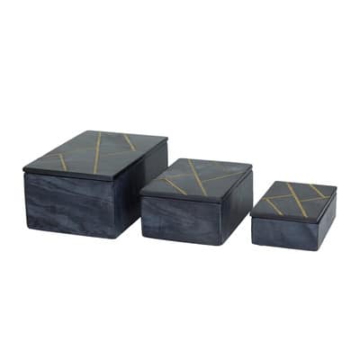 Black Marble Modern Boxes, 3ct. | Michaels