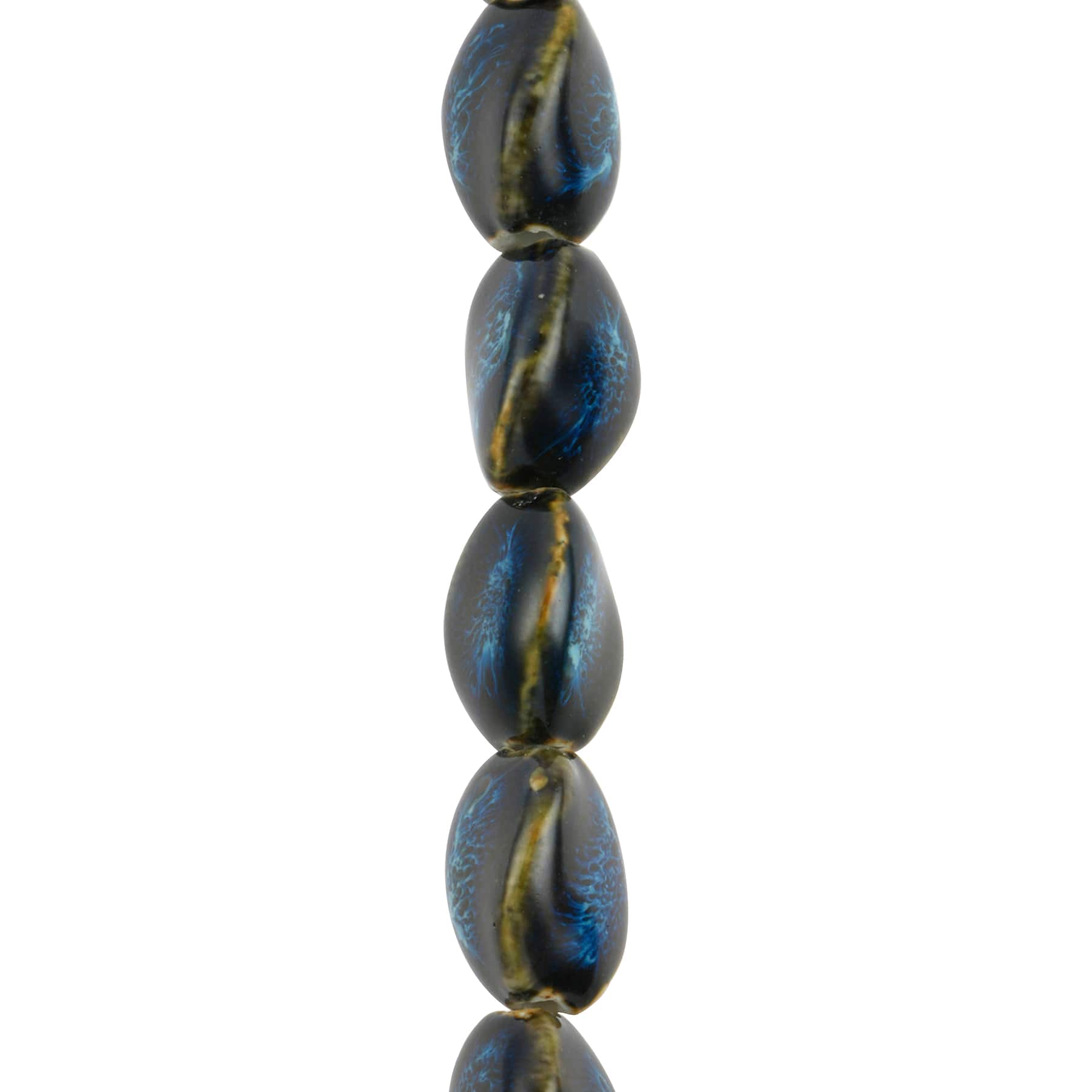 Blue Ceramic Twisted Oval Beads, 20mm by Bead Landing™ | Michaels