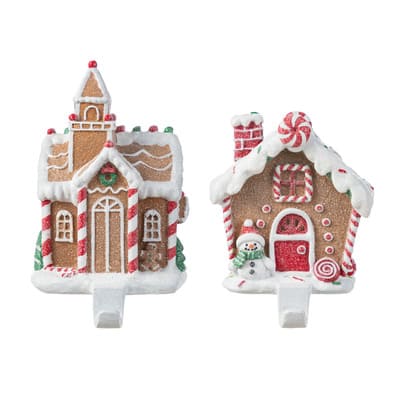 Glitzhome® Gingerbread House Stocking Holder Set | Michaels