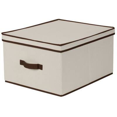 Household Essentials Canvas Storage Box with Lid, Size: 19" x 16" x 10 ...