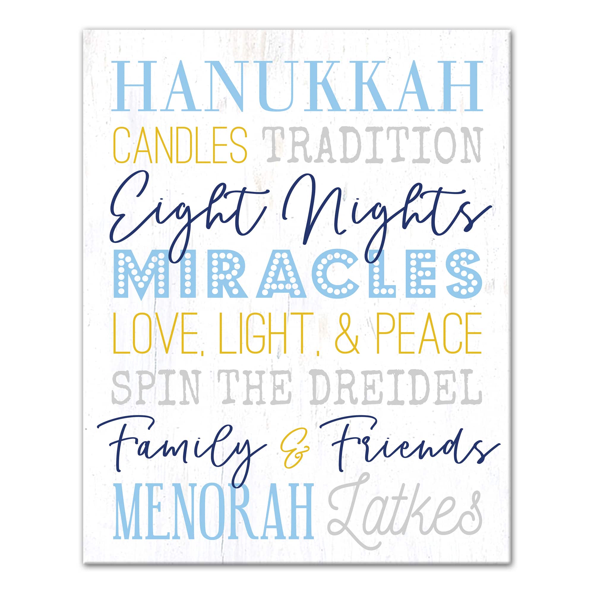 Hanukkah Words and Phrases 16x20 Canvas Wall Art | Michaels