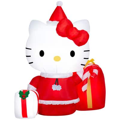 4ft. Airblown® Inflatable Christmas Hello Kitty® with Presents | Michaels