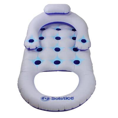 Solstice 68" Blue & White Inflatable Pool Lounger Float | Michaels