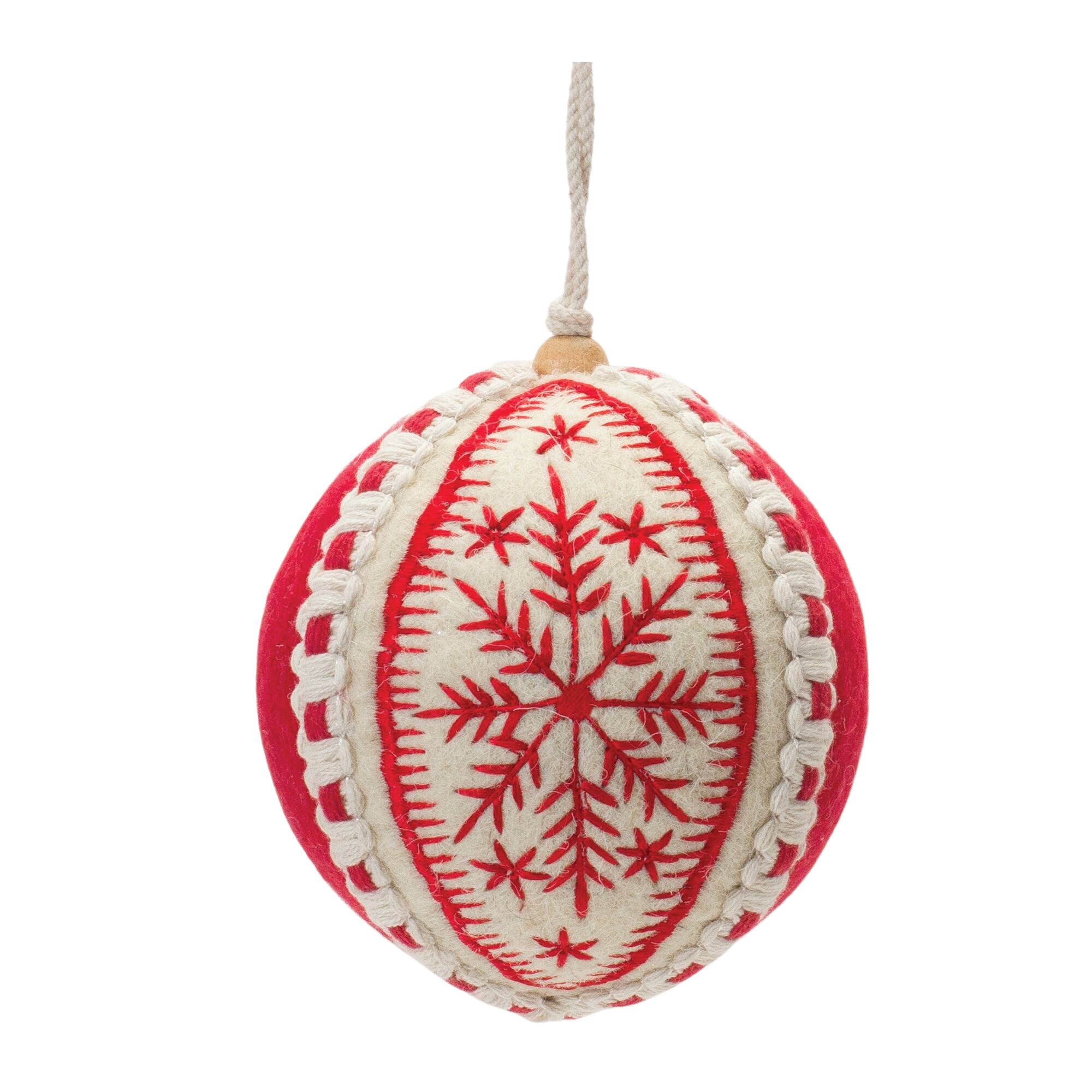 4ct 4 Embroidered Wool Ball Ornaments Michaels