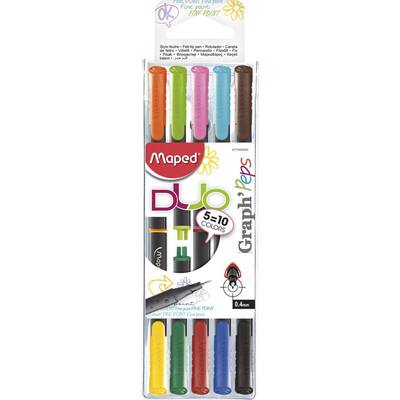 Maped® Graph'Peps 0.4mm Duo Connect Fineliner Felt Tip 10 Pen Set ...