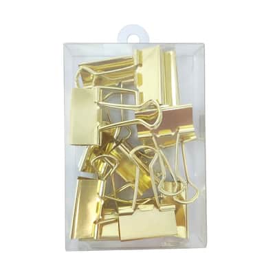 1.25" Binder Clips, 12ct. by Ashland®, Color: Gold | Michaels