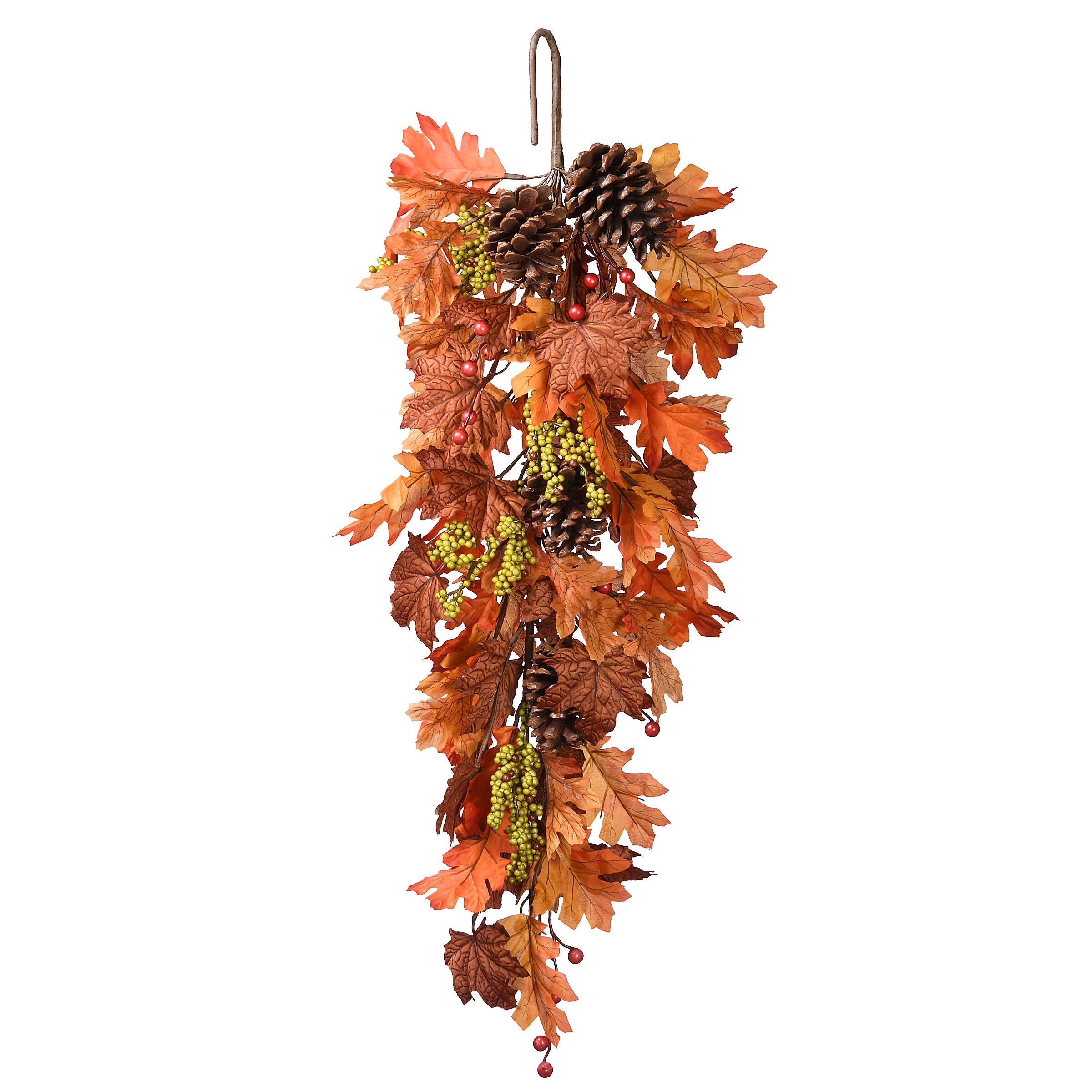 35" Harvest Maple Leaf Teardrop Swag | Michaels