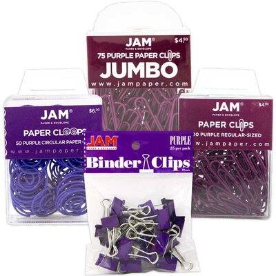 JAM Paper Office Clips Assortment Pack, Color: Purple | Michaels
