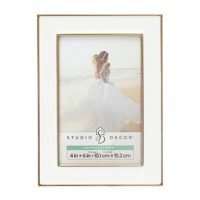 Expressions™ White with Gold Outline Wall Frame by Studio Décor®, Size ...