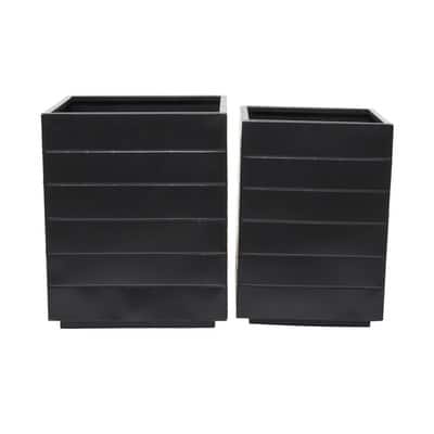 Black Modern Planter, Set of 2" 17", 15" | Michaels