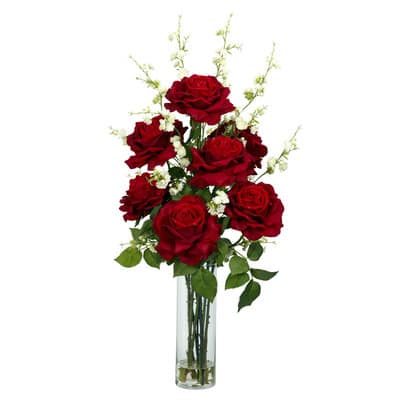 2.5ft. Red Roses & Cherry Blossoms Flower Arrangement | Michaels