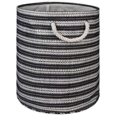 DII® Large Black & White Striped Weave Round Paper Storage Basket ...