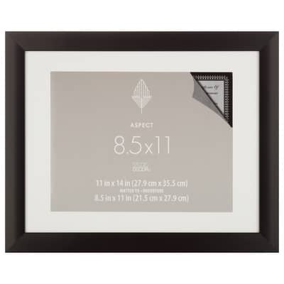Aspect Black Frame with Mat by Studio Décor®, Size: 11" x 14" / 8.5" x ...