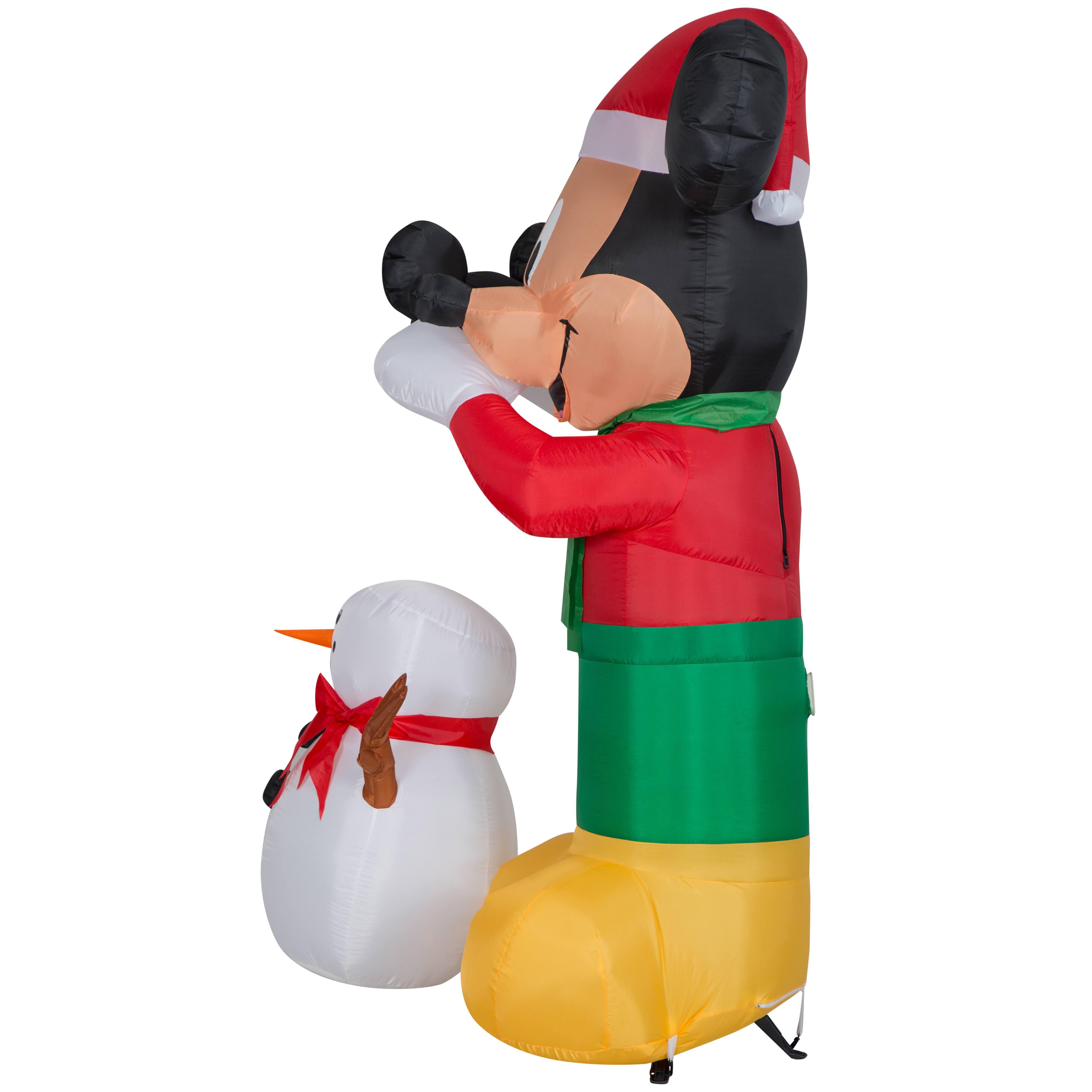 Airblown Disney Animated Mickey Putting Hat On Mickey Snowman | Michaels