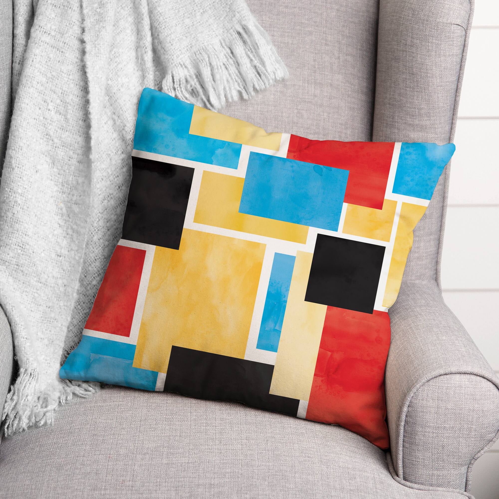 Colorful Primary Abstract II 18" x 18" Throw Pillow | Pillows | Michaels
