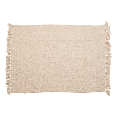 Hello Honey® Cream Cotton Blend Bouclé Throw with Fringe | Michaels
