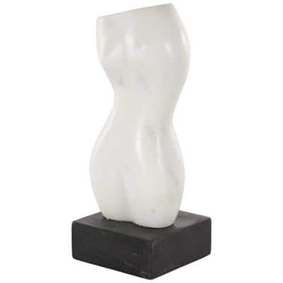 11" Marble Abstract Female Form Sculpture with Black Block Base | Michaels