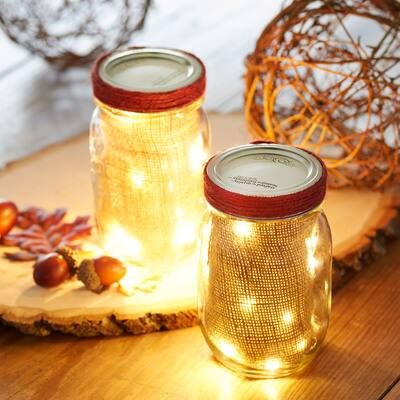 LED Burlap Mason Jar Lights | Projects | Michaels