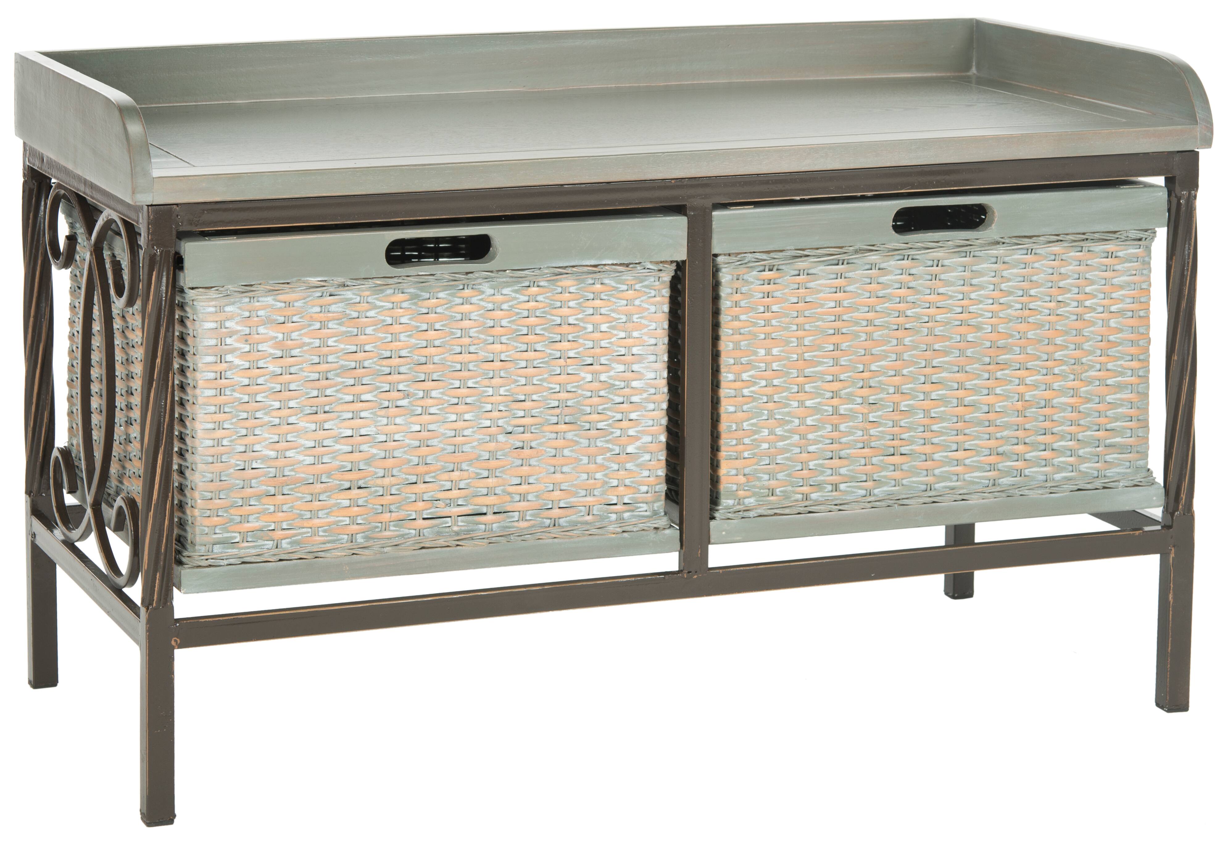 Noah Storage Bench in Antique Pewter/French Grey | Ottomans & Benches ...