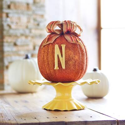 Glitter Initial Pumpkin | Projects | Michaels