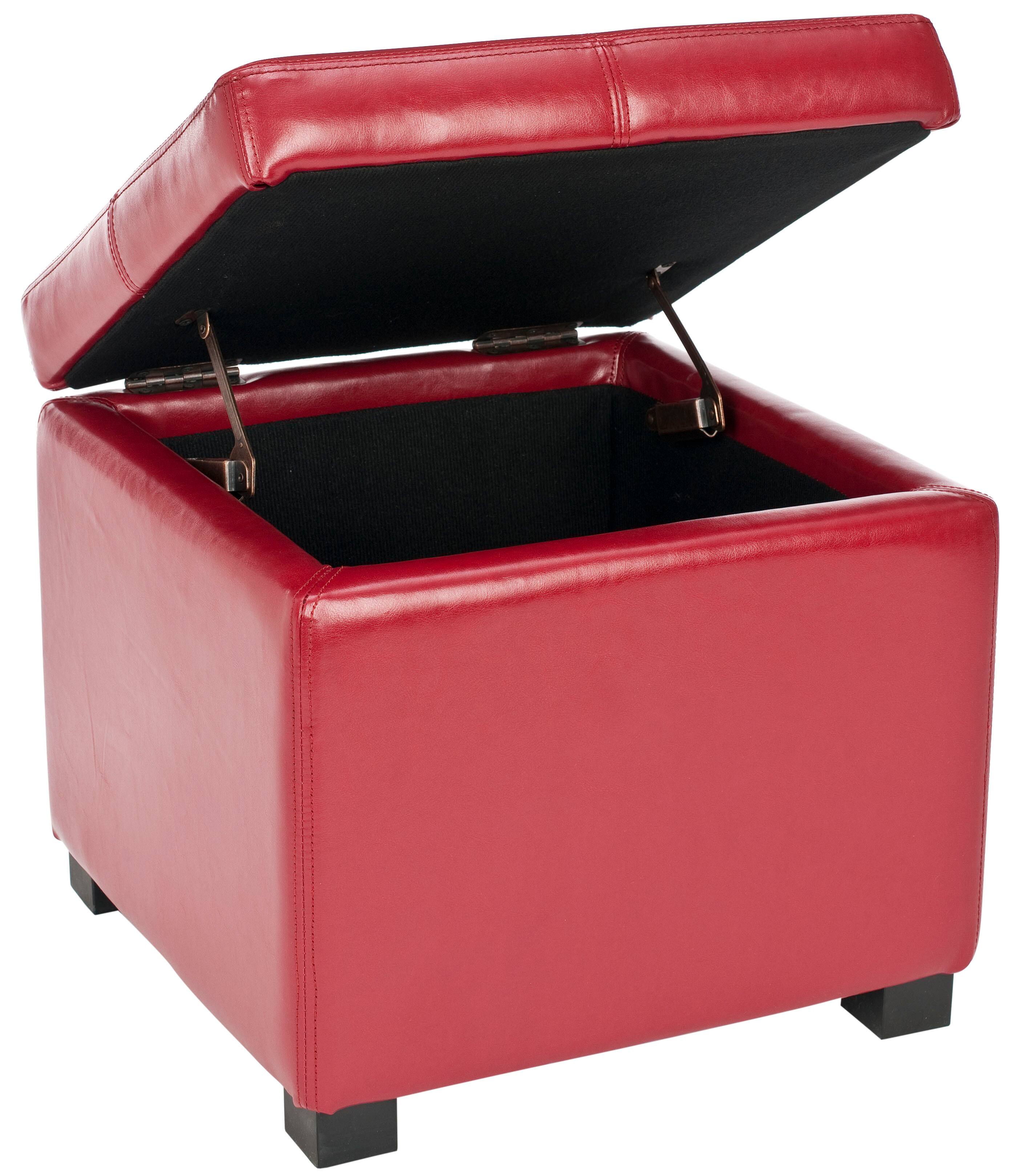 Madison Square Leather Ottoman in Red | Ottomans & Benches | Michaels