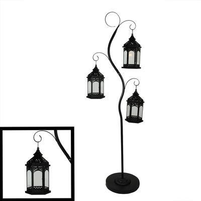 70" Rustic Black Candle Holder Tree with 3 Lanterns | Michaels