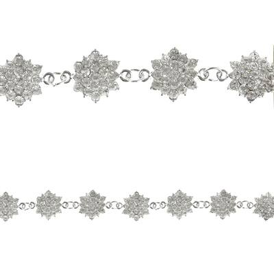 Rhodium with Clear Rhinestone Flower Beads, 24mm by Bead Landing ...