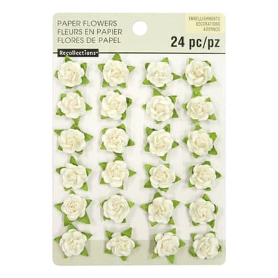 White Mini Paper Flower Embellishments By Recollections™ | Michaels