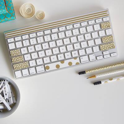 Paper Craft It™ White/Gold Washi Tape Keyboard | Projects | Michaels