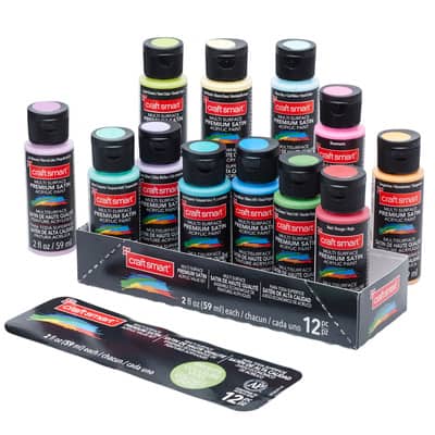 Bright Colors Premium Satin Acrylic Set by Craft Smart® | Multi-Surface ...