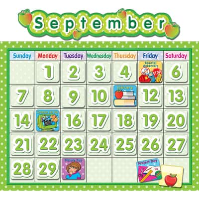 Polka Dot School Calendar Bulletin Board Set | Michaels