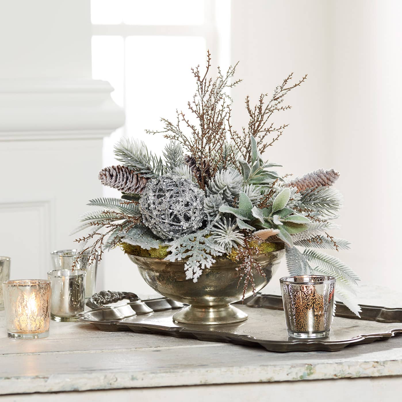Frost Christmas Floral Centerpiece | Projects | Michaels