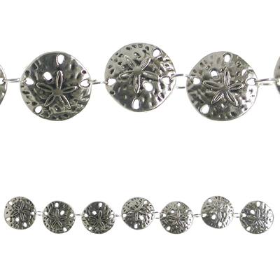 Silver Sand Dollar Metal Beads, 18mm by Bead Landing™ | Michaels