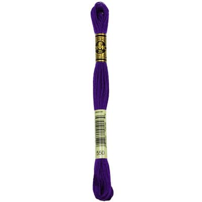 DMC® 117 6 Strand Cotton Embroidery Floss, Purple, Color: 550 VY DK ...