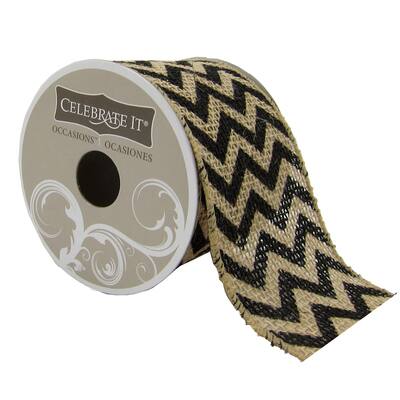 2.5" Burlap Wired Chevron Ribbon by Celebrate It® Occasions™ | Michaels