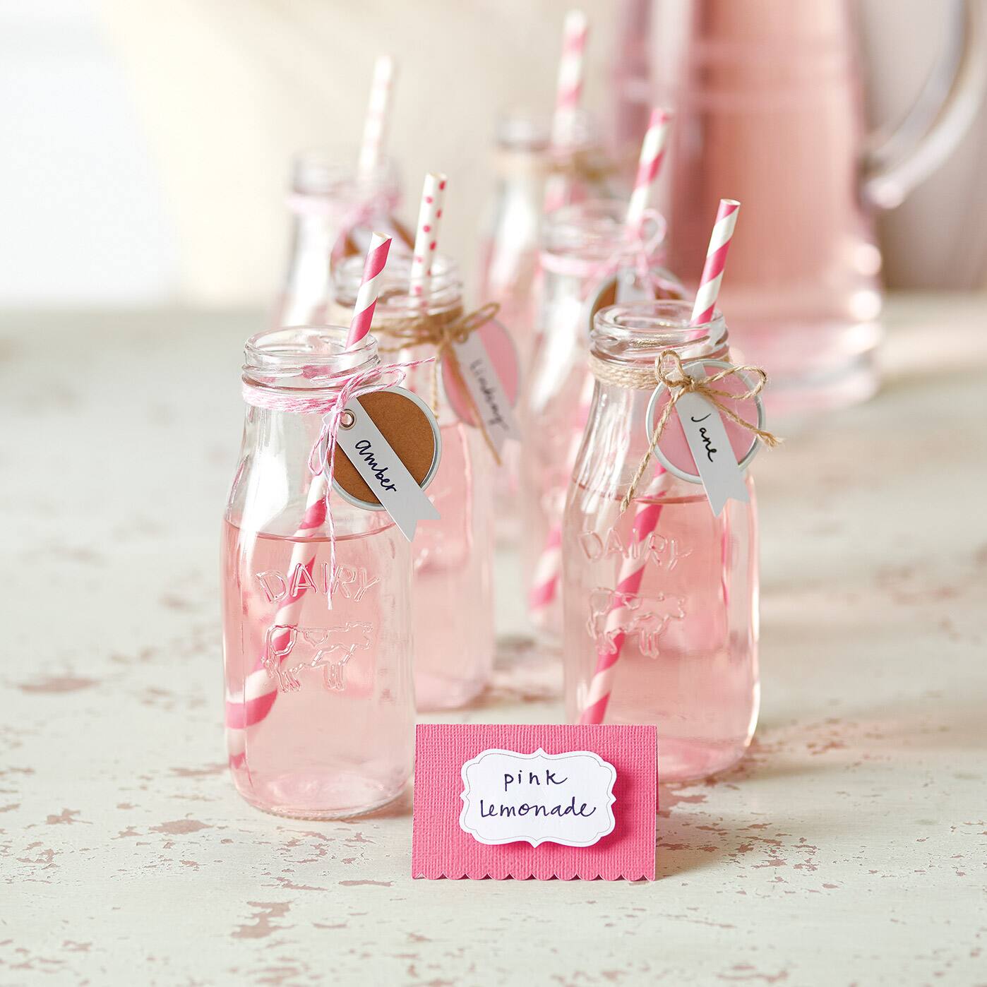 Pink & White Party Glass Milk Jars | Projects | Michaels