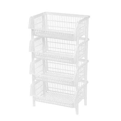 Iris® White Jumbo Stacking Basket, 4 Pack | Michaels