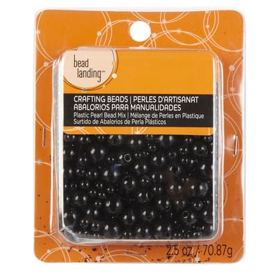 2.5oz. Jet Black Plastic Pearl Bead Mix by Bead Landing™ | Michaels