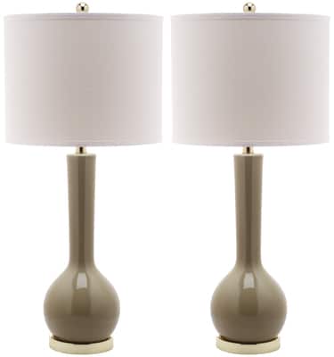 Mae Long Neck Table Lamp Set in Taupe | Michaels