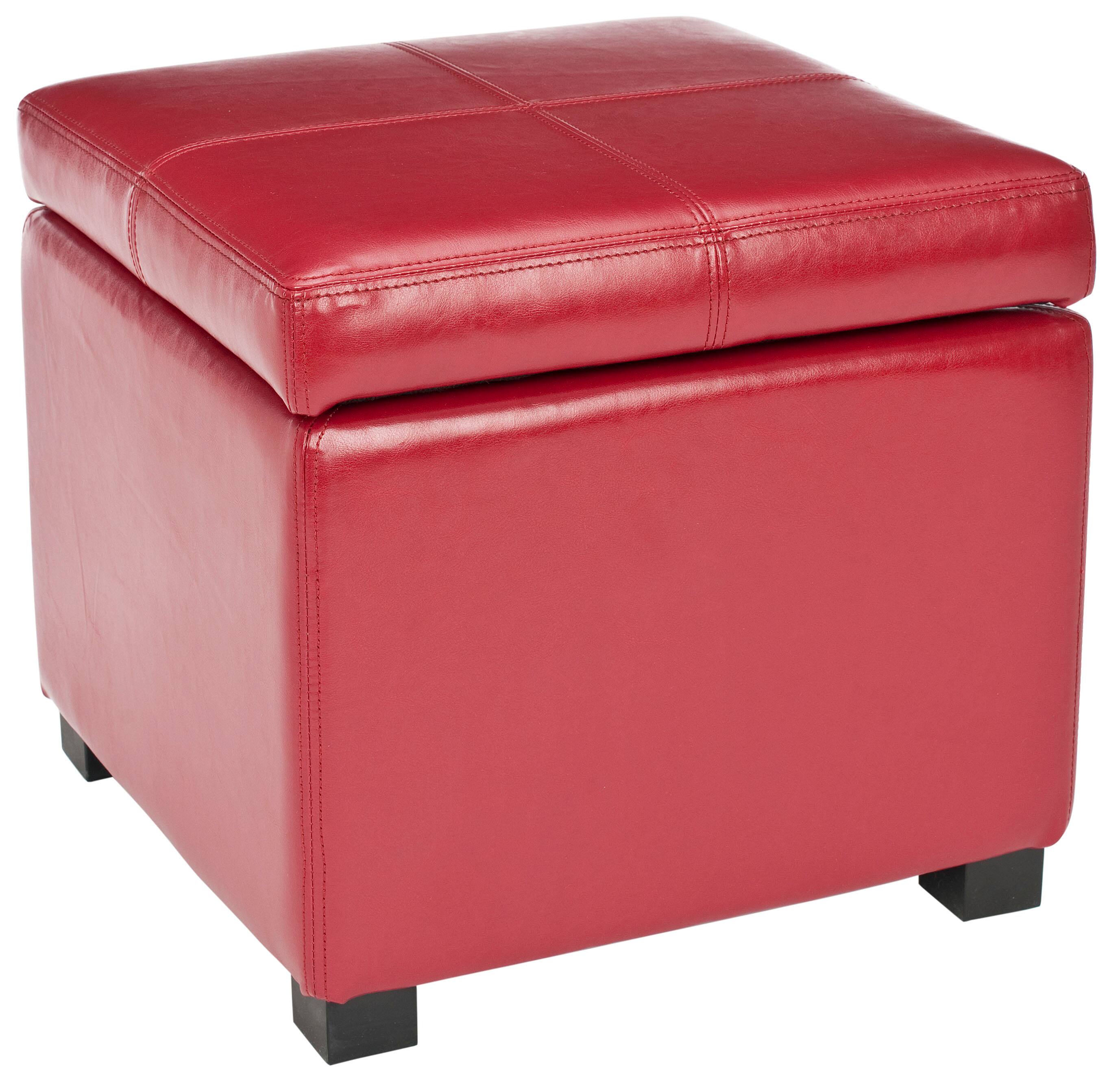 Madison Square Leather Ottoman in Red | Ottomans & Benches | Michaels