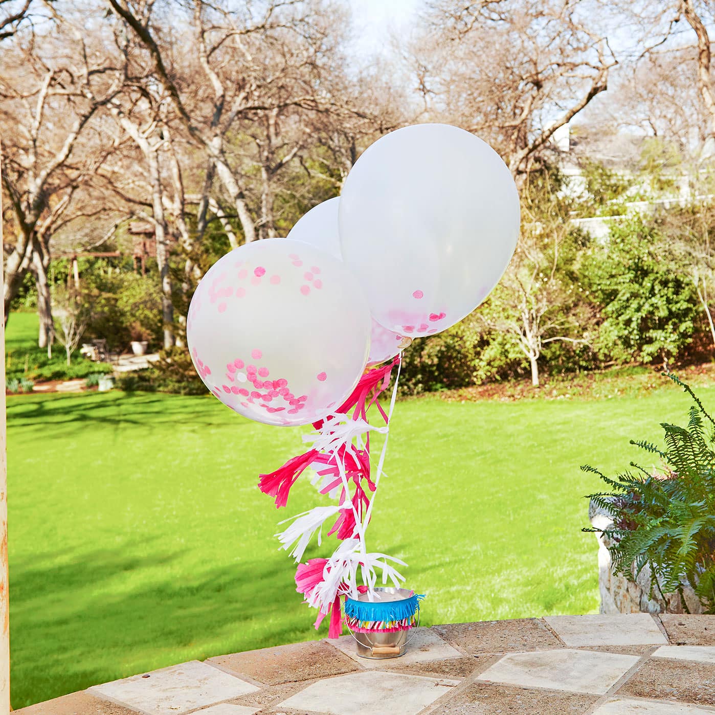 Party: Tissue Fringe Galvanized Pail | Projects | Michaels