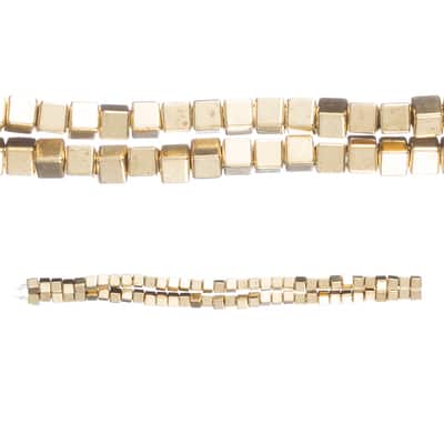 Hamilton Gold Antique Cube Beads, 4mm by Bead Landing™ | Michaels