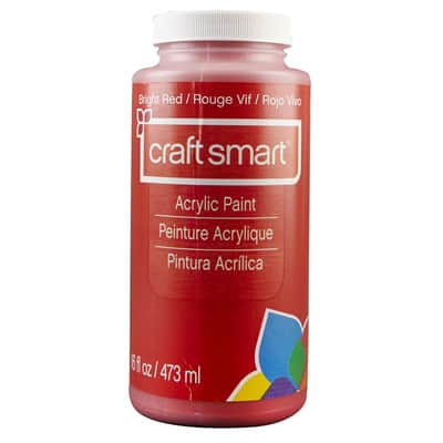 16oz. Matte Acrylic Paint by Craft Smart®, Color: Bright Red | Michaels