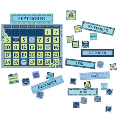 Blue Harmony Calendar Bulletin Board Set | Michaels