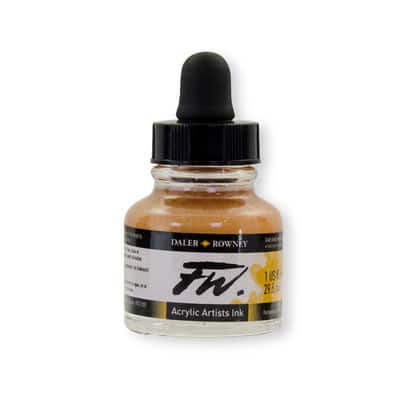 Daler-Rowney® FW Acrylic Artists' Ink, Size: 1 fl oz, Color: Gold Imit ...