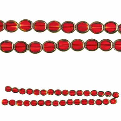 Ruby Table Cut Glass Lentil Beads, 10mm by Bead Landing™ | Michaels